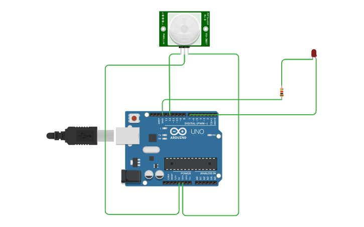 Circuit design PIER SENSOR AISHA | Tinkercad
