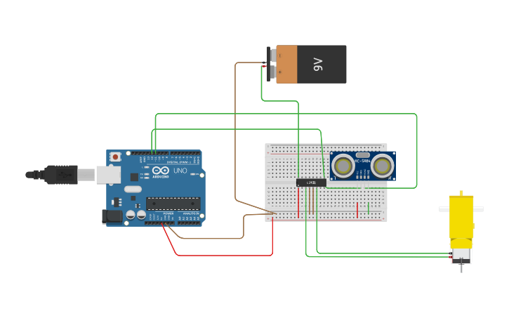 Circuit design gearmotor - Tinkercad