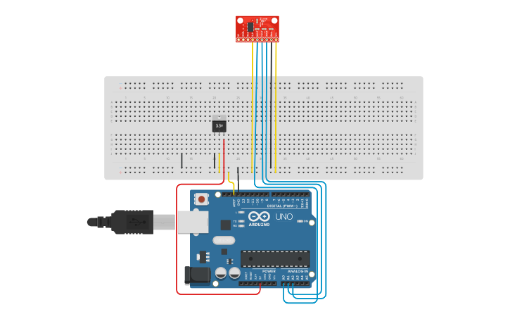 Circuit design Micro accelerometer | Tinkercad