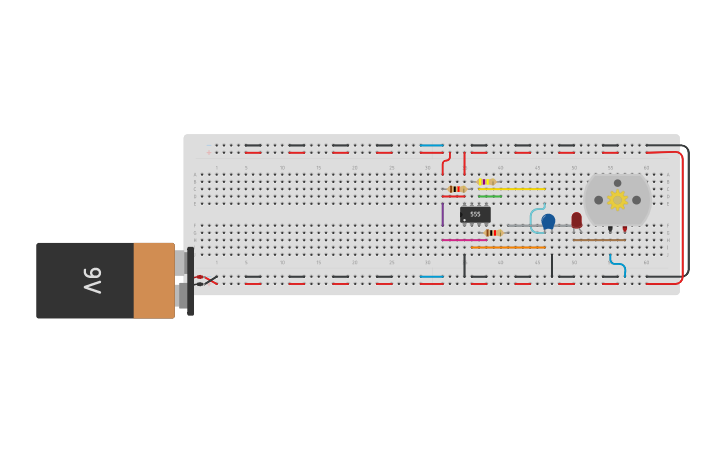 Circuit Design Blinking Led With 555 Timer By Using Switch Tinkercad