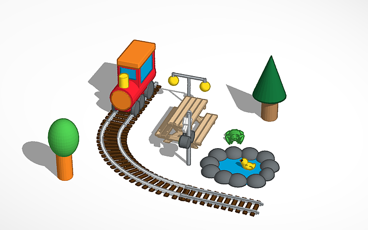 3D design train track - Tinkercad