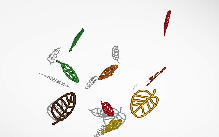 3D design Falling Leaves - Tinkercad