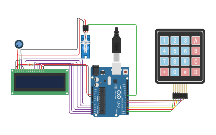 Circuit design Door lock - Tinkercad
