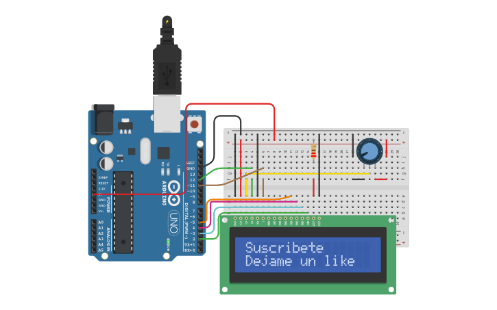 Circuit Design Display Lcd 16x2 Tinkercad