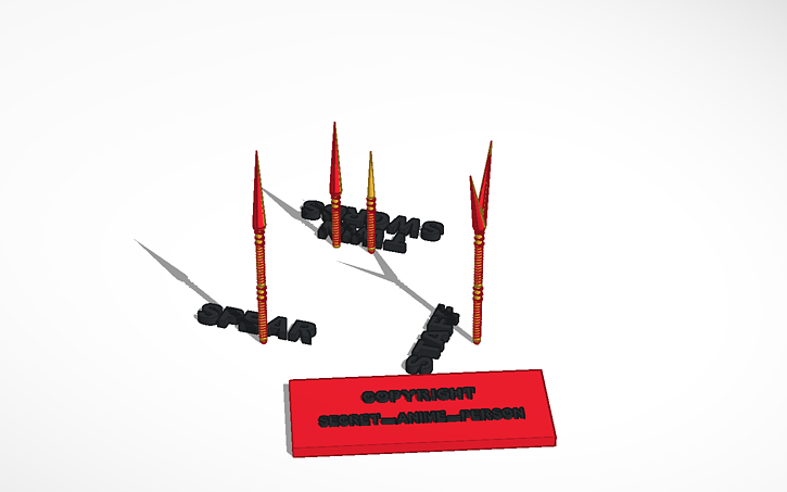 3D design Anime Weapon 1 (fire type weapon made of gold and ruby ...