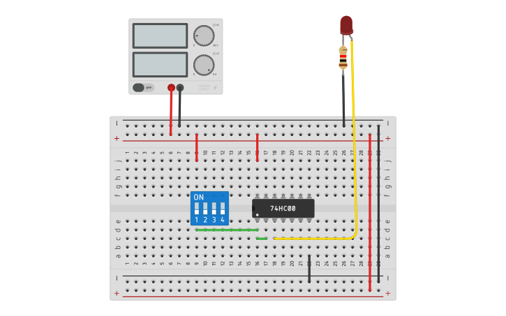Circuit design NOT USING NAND GATE | Tinkercad