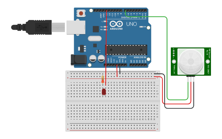 Circuit design Sensor RIP con Arduino - Tinkercad