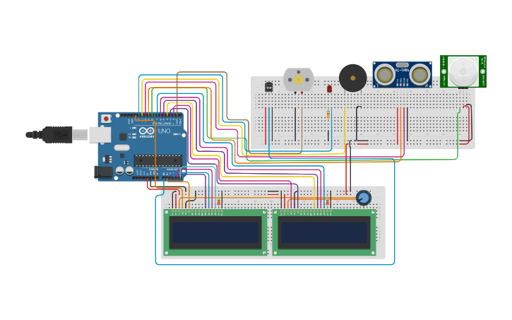 Circuit design Copy of ARDUINO HUB PROJECT | Tinkercad