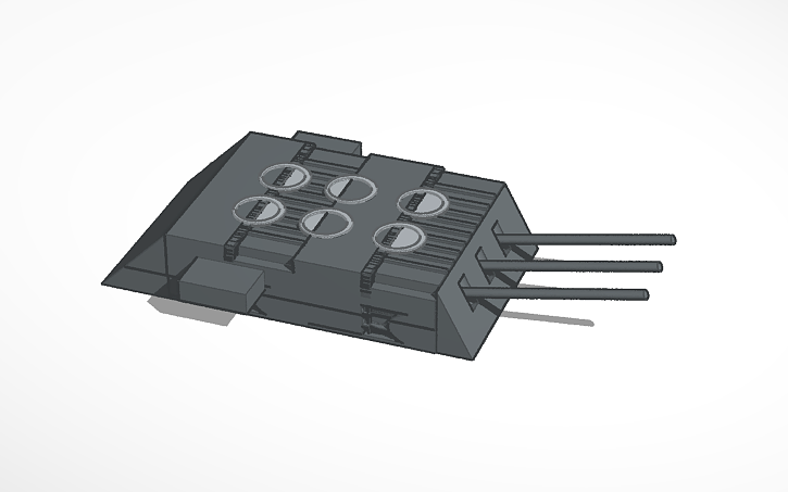3d Design Battleship Triple Gun Tinkercad