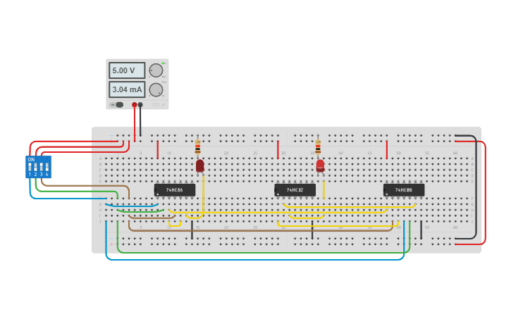 Circuit design Full Adder - Tinkercad