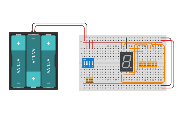 Circuit design Display-7-seg | Tinkercad