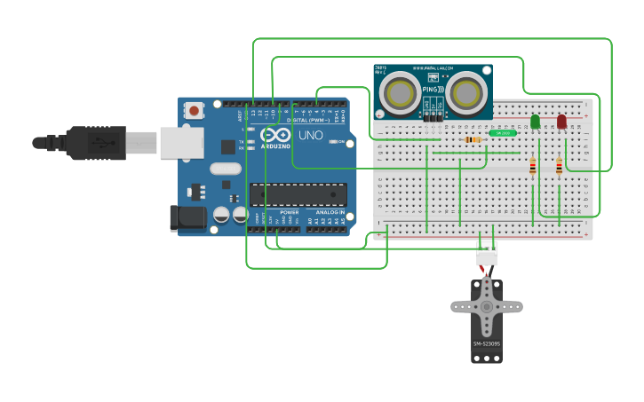 Circuit design parqueadero 1 - Tinkercad