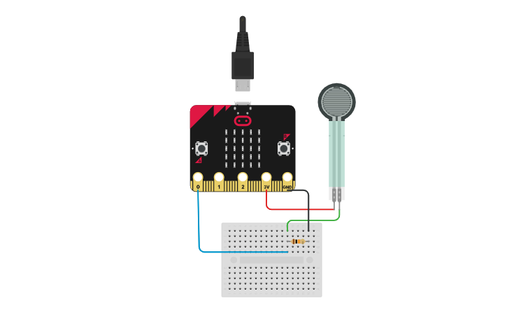 Circuit design Week 10 Force Sensor (Blocks Program) - Tinkercad