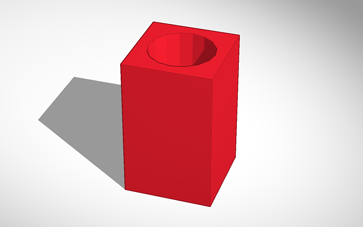 3D design hole in square - Tinkercad