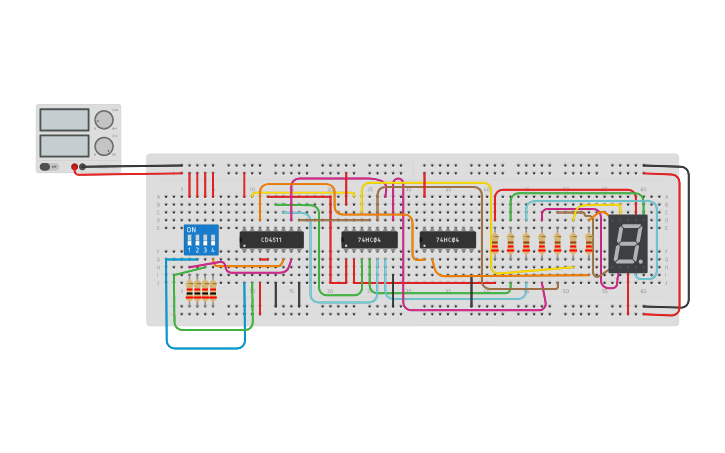 Circuit Design Práctica 9 Con Emilio Display 7 Segmentos Tinkercad