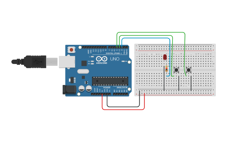 Circuit design Non-Blocking Delay - Tinkercad Circuit design Non-Blocking Delay - Tinkercad