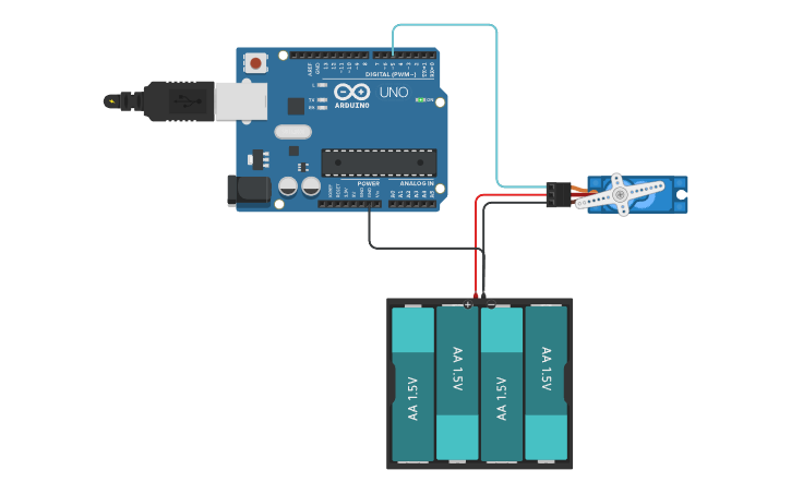 Circuit design Servo - Tinkercad
