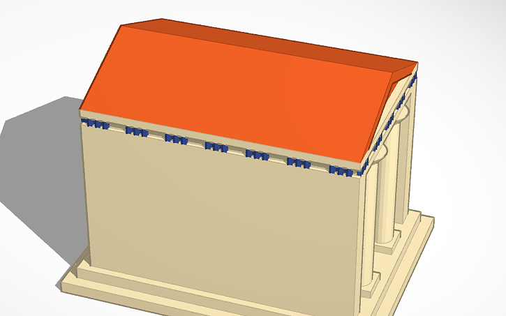3D design Double anta greek temple (Templo griego en doble Anta ...