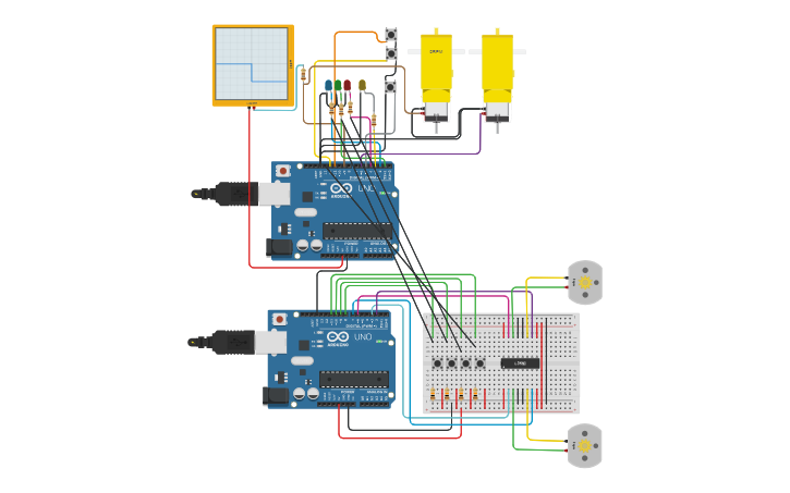 Circuit design Pwm 4 motors v2.0 - Tinkercad