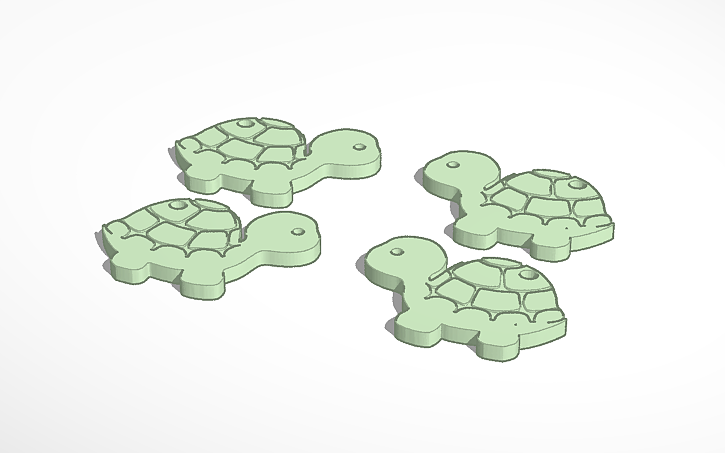 3D design Turtle Key-chains - Tinkercad