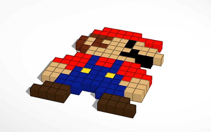 3D design Mario Pixelart - Tinkercad