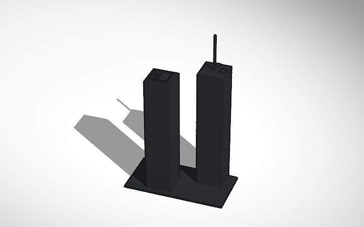 3D design twin towers - Tinkercad