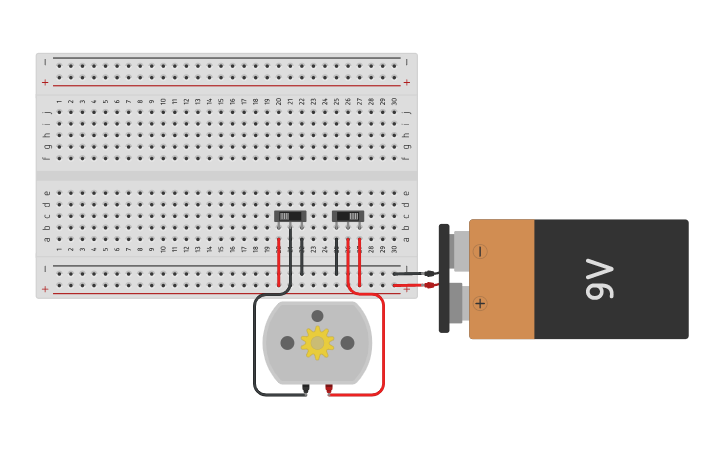 Circuit design Motor DC Actividad | Tinkercad