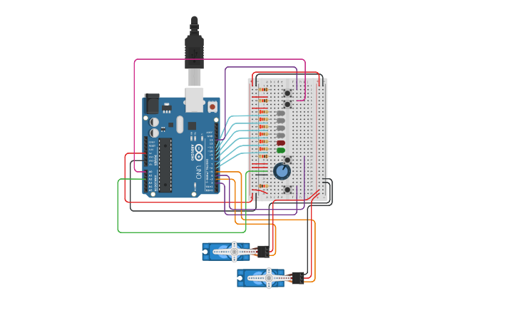 Circuit design Music Mood-el V4 - potentiometer code | Tinkercad