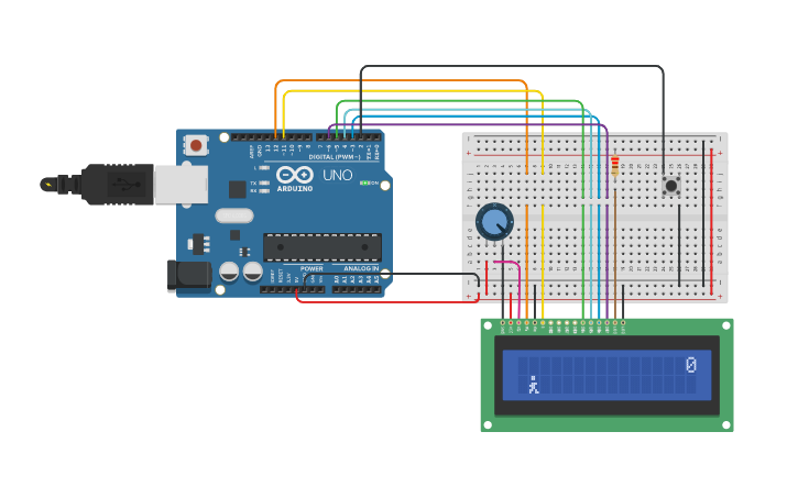 Circuit design LCD SCREEN GAME - Tinkercad