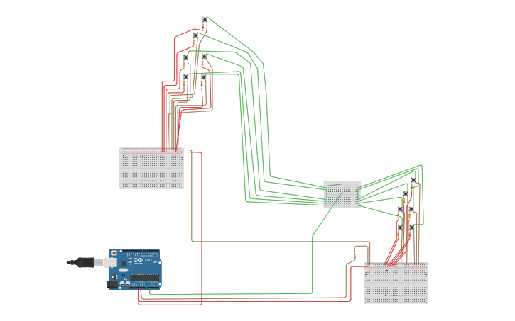 Circuit design Arduino LED button - Tinkercad