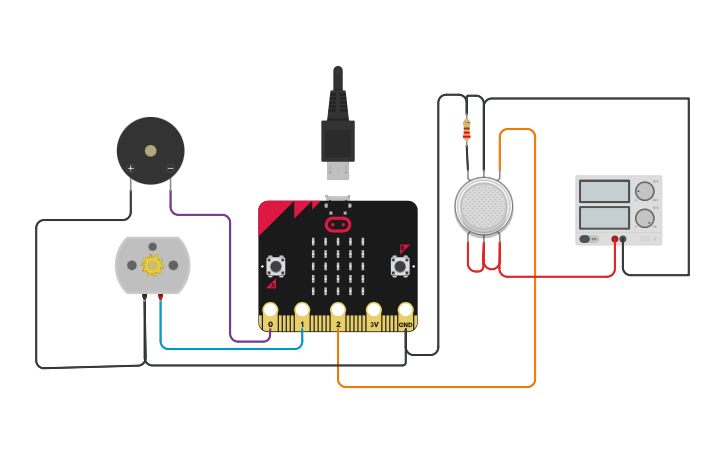 Circuit design Fire - Tinkercad