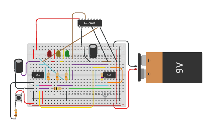 Circuit design Semaforo integrados 555 - Osciladores y Temporizadores ...