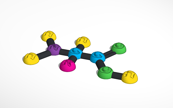 3D design Simple Amino Acid (For 3d Printing) ["Solid" Labeled for ...