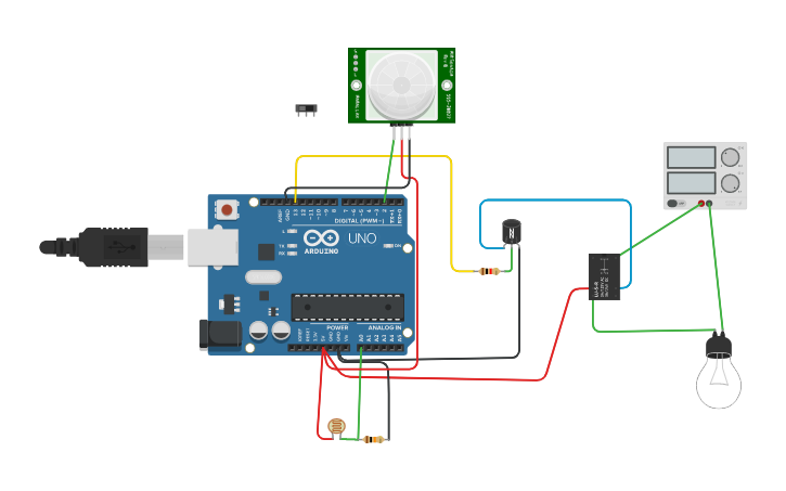 Circuit design Copy of Relay_Lamp - Tinkercad