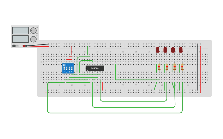 Circuit design GRAY CODE TO BINARY | Tinkercad