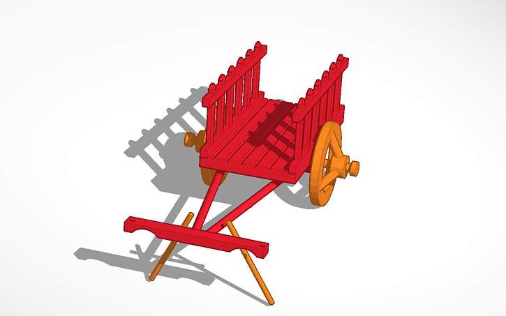 3D design bullock cart - Tinkercad
