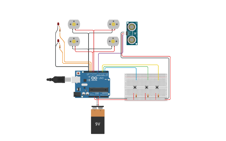 Circuit design RC Car - Tinkercad