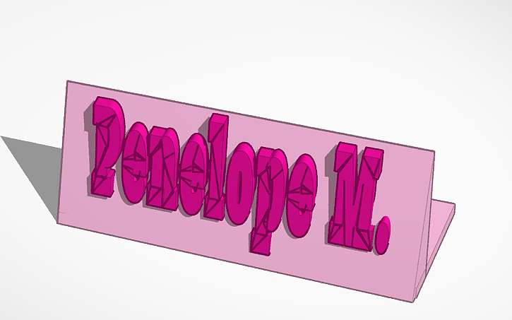 3D design Name Plate - Tinkercad