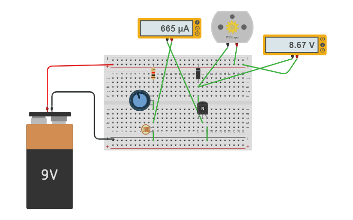 Circuit design Transistor BJT | Tinkercad