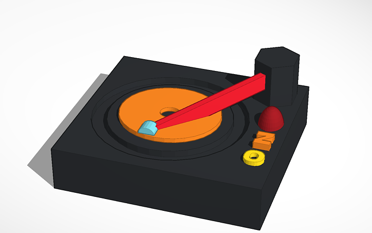 3D design record player - Tinkercad