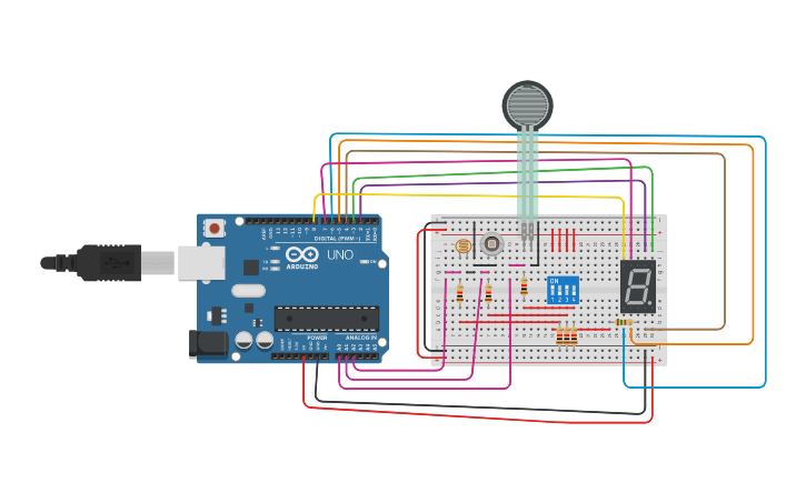 Circuit design Force sensor, LDF,Photodiode - Tinkercad