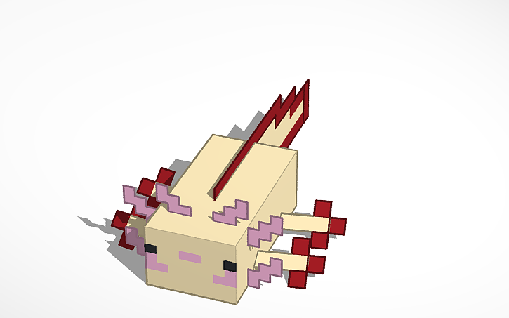 3D design Minecraft axolotl - Tinkercad