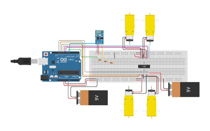 Circuit design bluetooth araba - Tinkercad