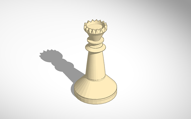 3D design chess queen - Tinkercad