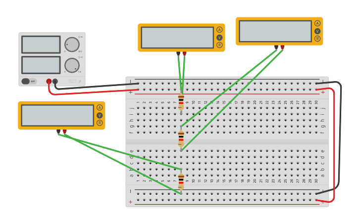 Circuit design Voltage in Series - Tinkercad