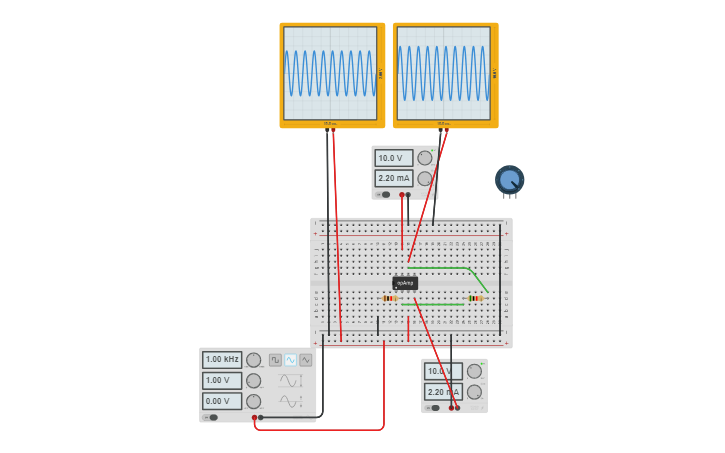 Circuit Design Noninverting Opamp Tinkercad