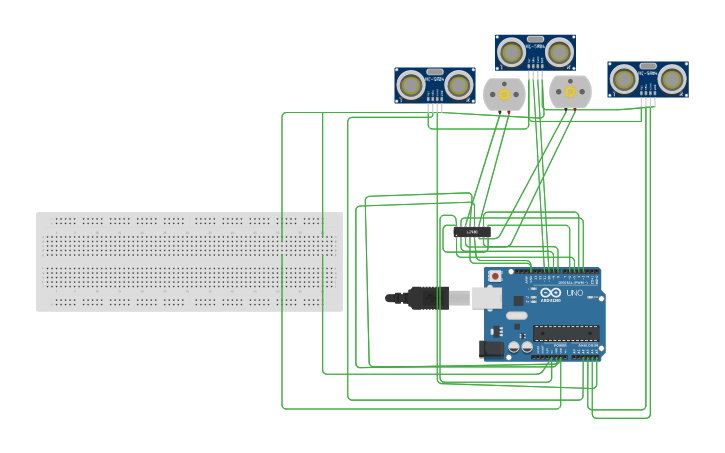 Circuit design Final obstacle detection - Tinkercad