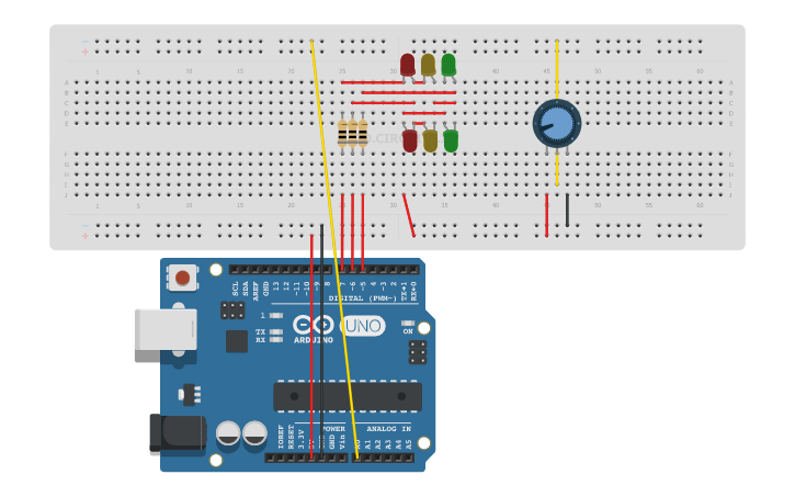 Circuit design 3 outputs _ 6 leds (Charlieplexing) - Tinkercad