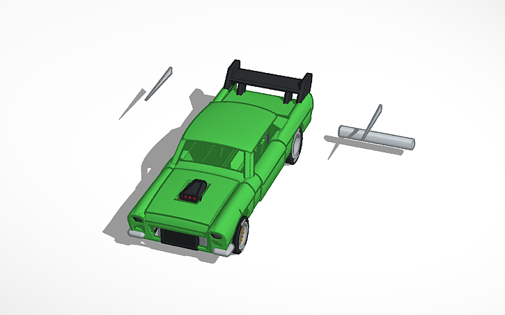 3D design Old custom drag car - Tinkercad