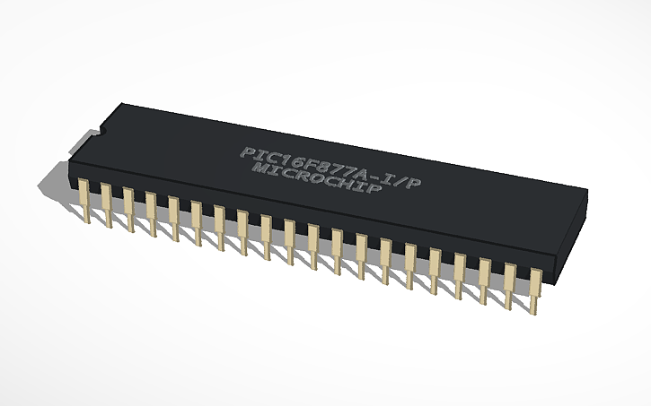 3D design PIC16F877A - Tinkercad